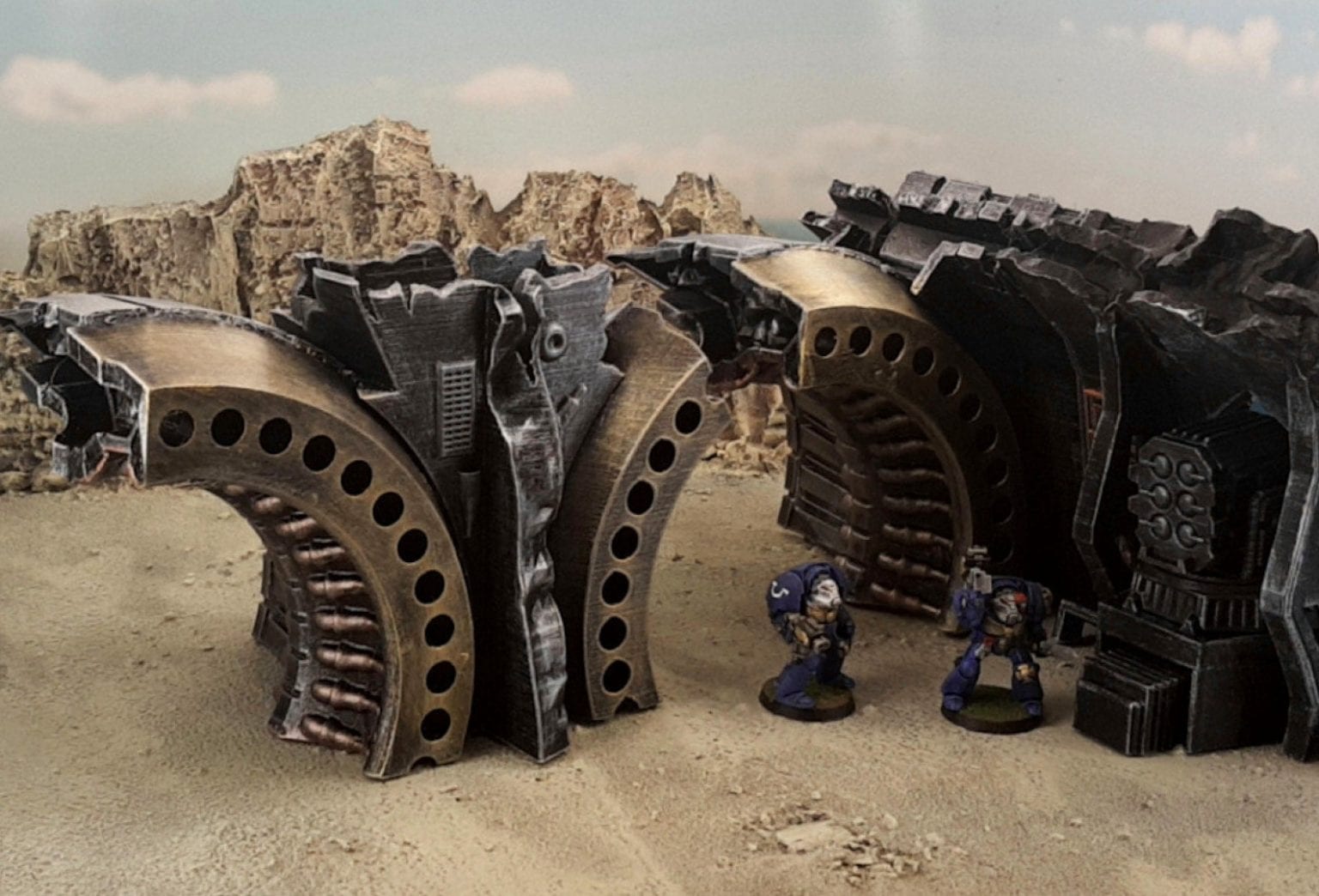 Gothic Spaceship Wreck Engines 28mm Scale