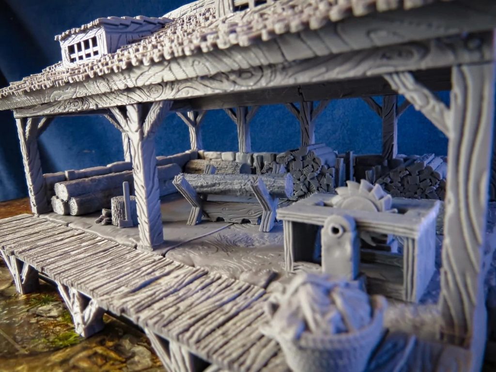 Washhouse and Woodcutter 28mm scale building for medieval and fantasy ...